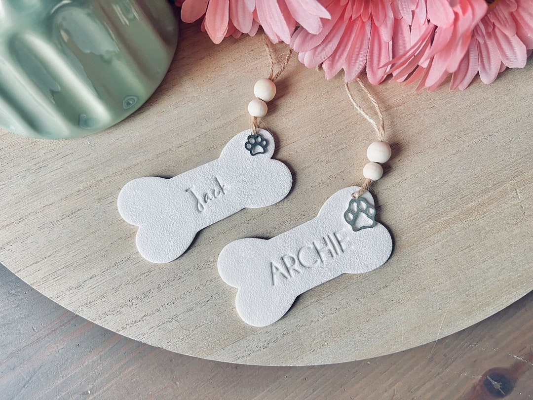 Personalized Bone Ornament // Dog Lover Gift // Dog Bone // Custom ...