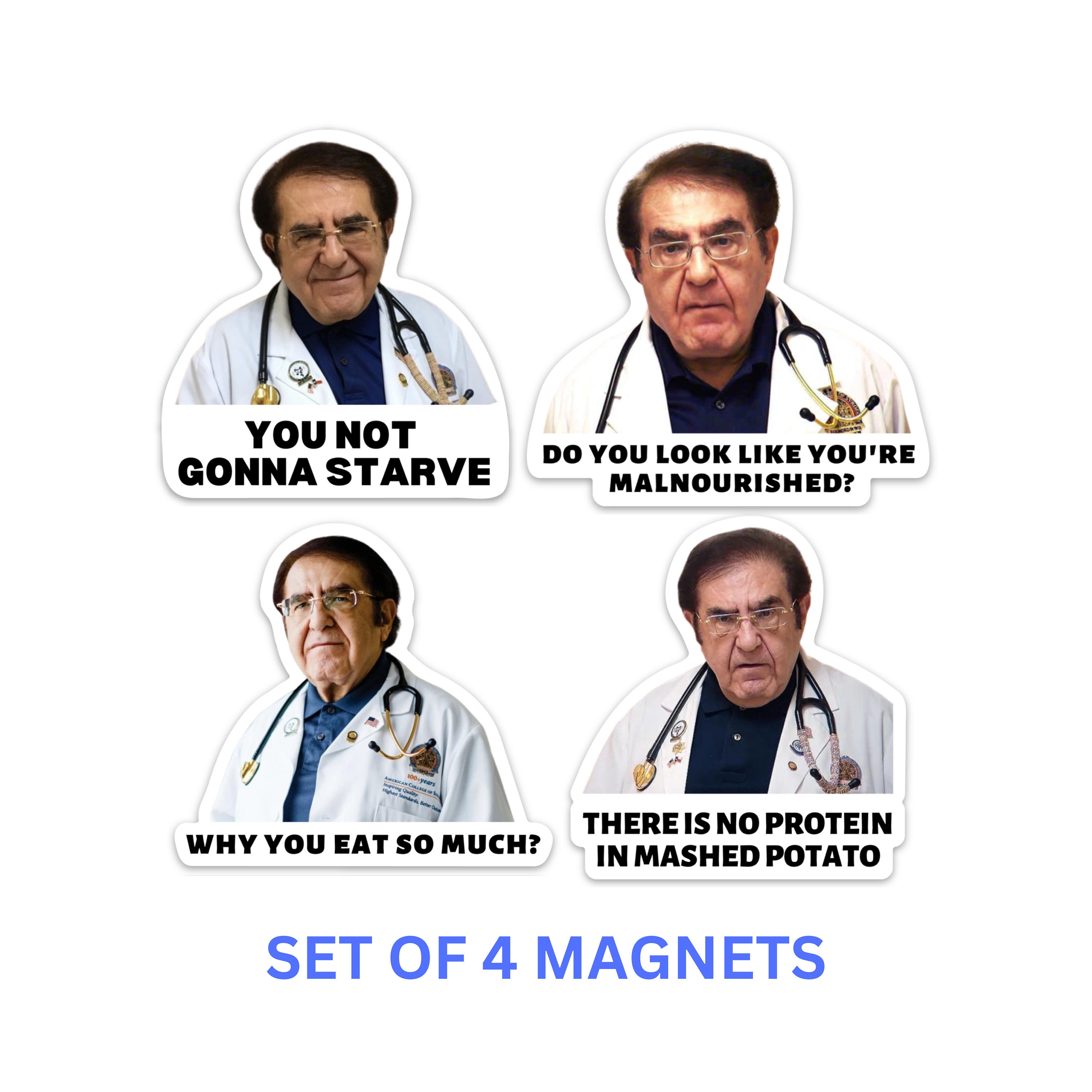 Dr. Now Funny Fridge Magnet Bundle of 4 My 600lb Life Why You Eat so ...