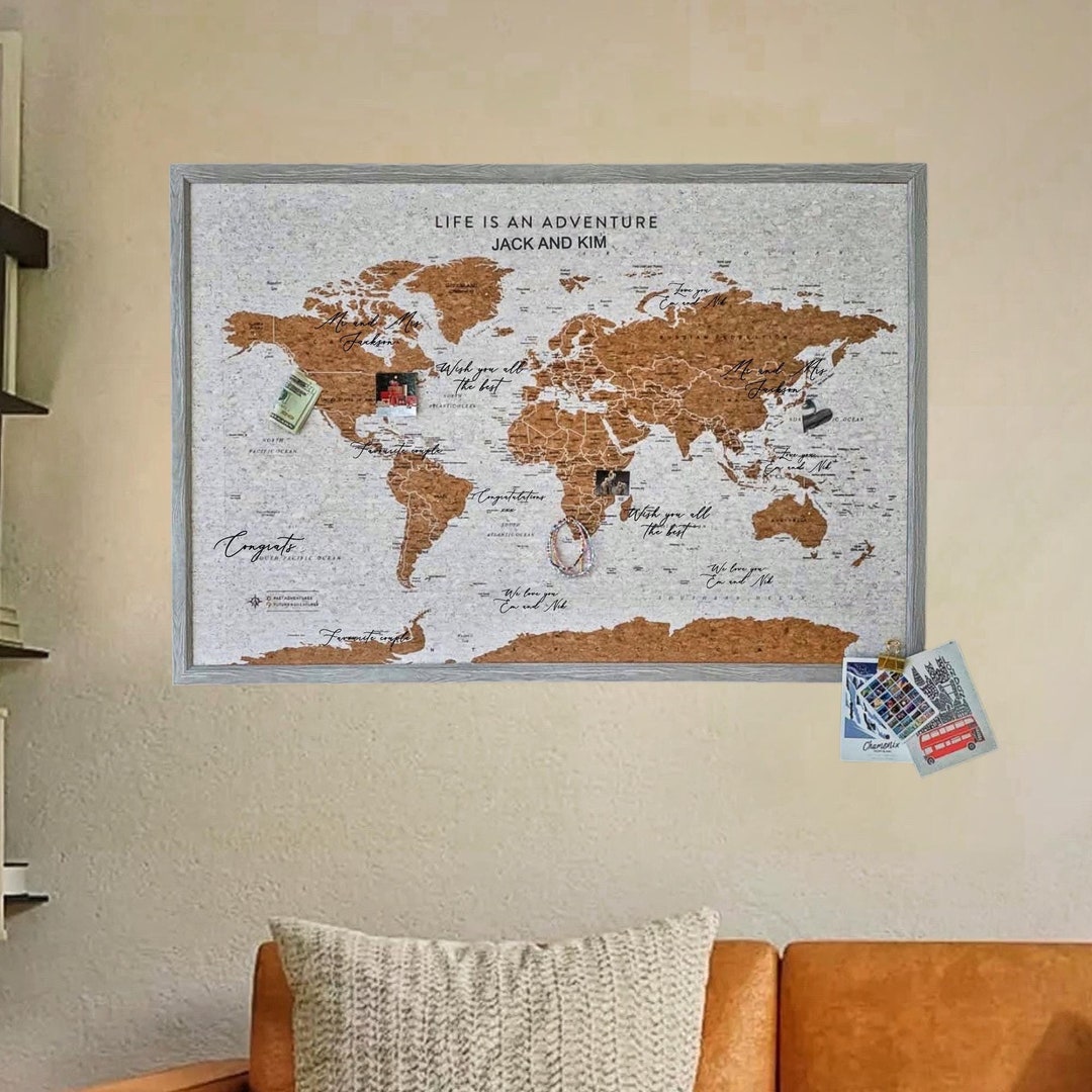 Wedding Guestbook World Map: Guest Book Alternative, Personalised ...