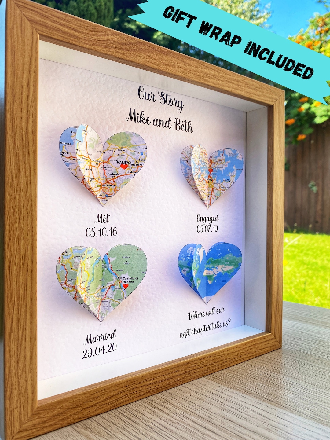 Personalised Maps Print/wedding Gifts for Couples/met,engaged,married ...