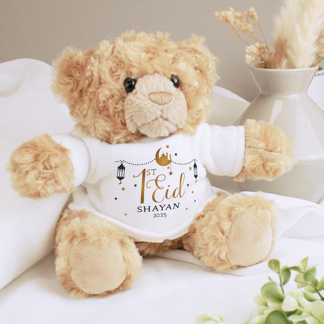 Baby's First Eid Gift, Personalised Teddy Bear, Islamic Ramadan Soft ...