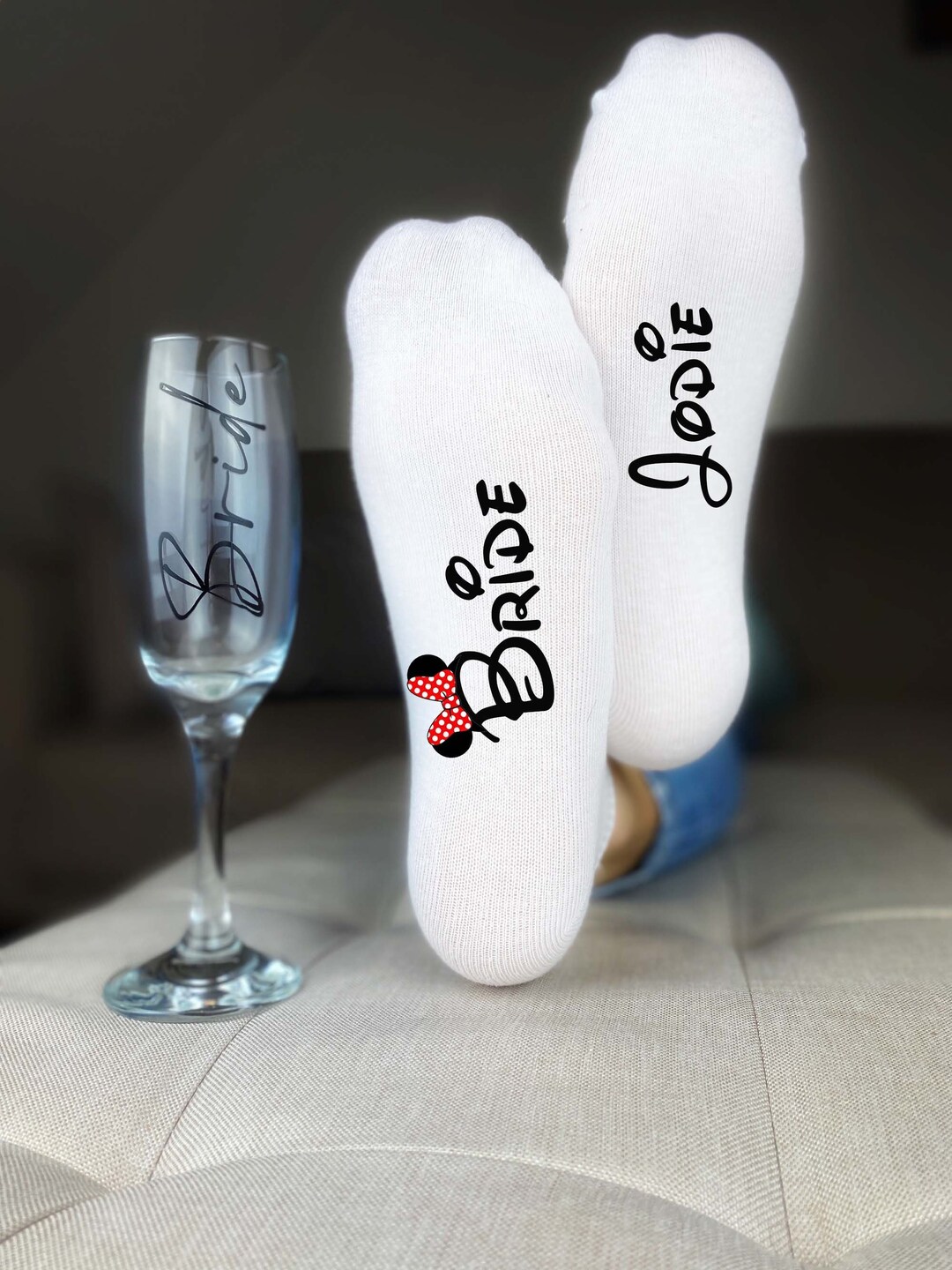 Disney Bride Wedding Socks/personalised Bride Socks/mrs Disney Socks ...