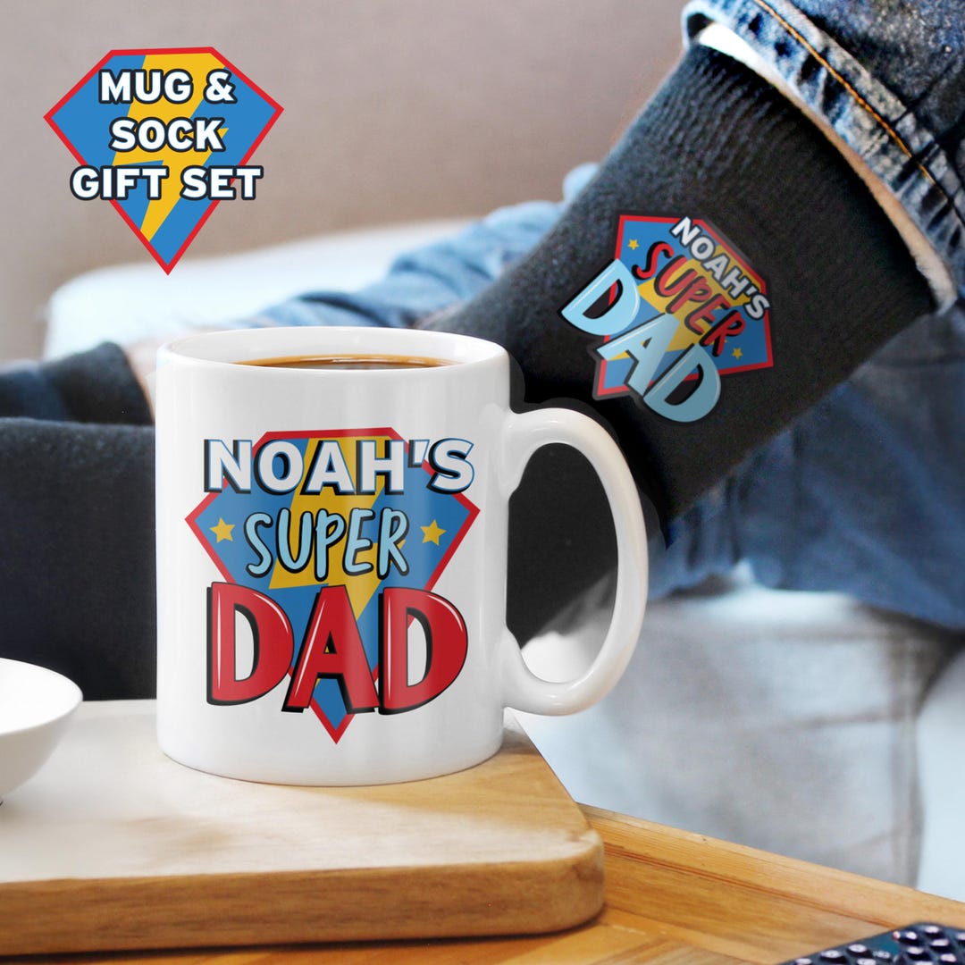 Super Dad Mug and Socks Gift Set - Father's Day - Etsy UK