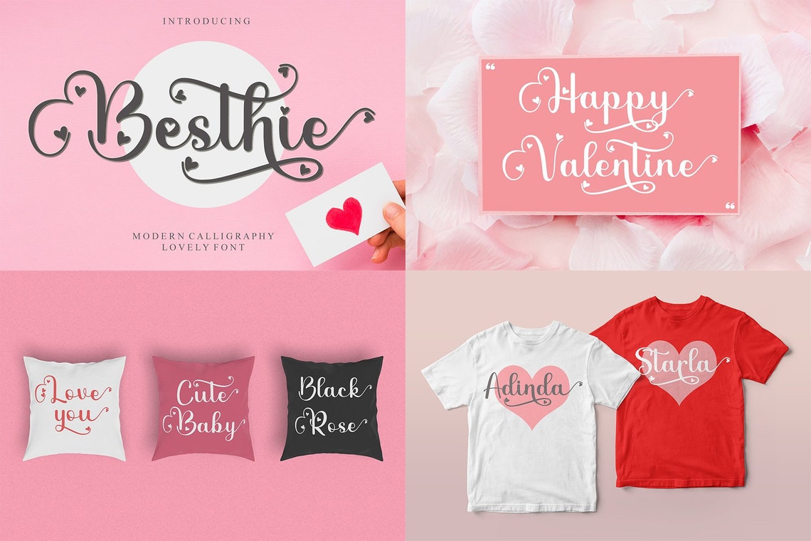 Valentine Font Bundle, 25 Themed Fonts for Valentines, QTF , TTF , WOFF ...