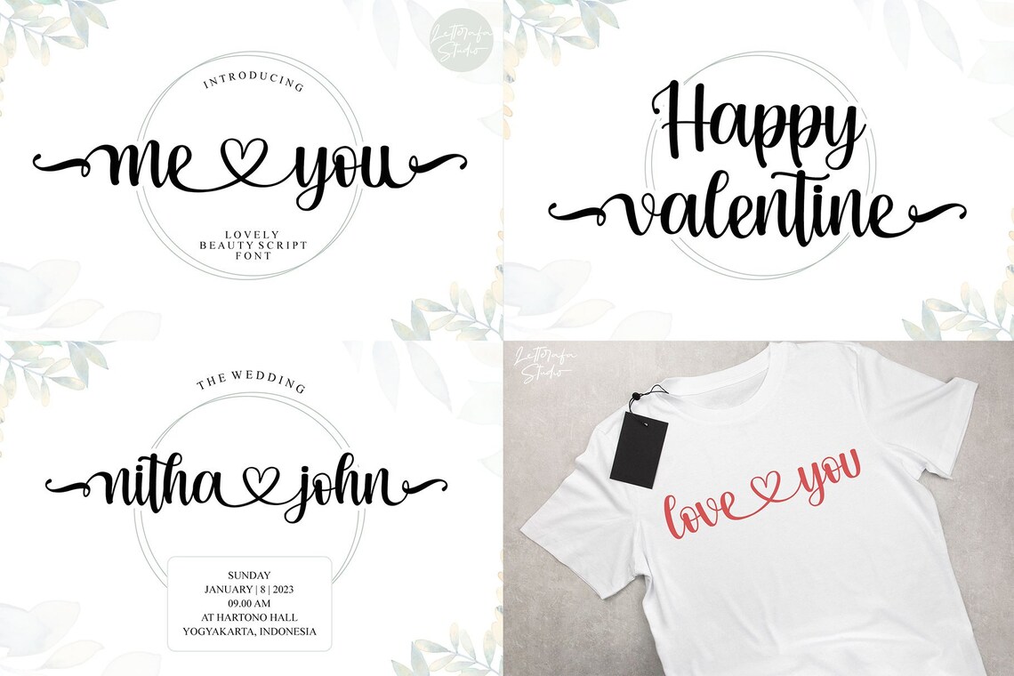 Valentine Font Bundle, 25 Themed Fonts for Valentines, QTF , TTF , WOFF ...