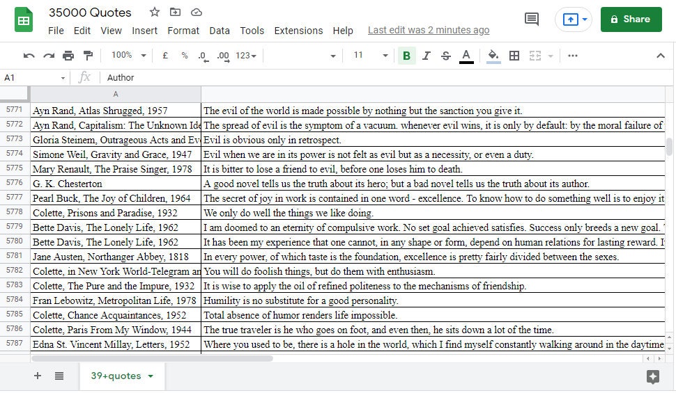 35,000 Quotes in Excel Spreadsheet Download - Etsy