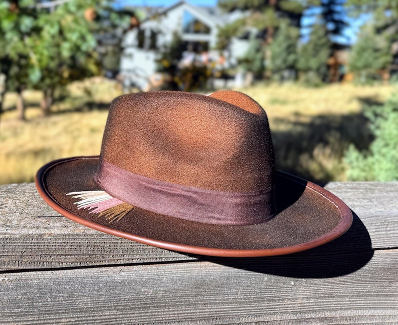Hand Embroidered Felt Fedora: Boho Colorful Rays Hat - Etsy