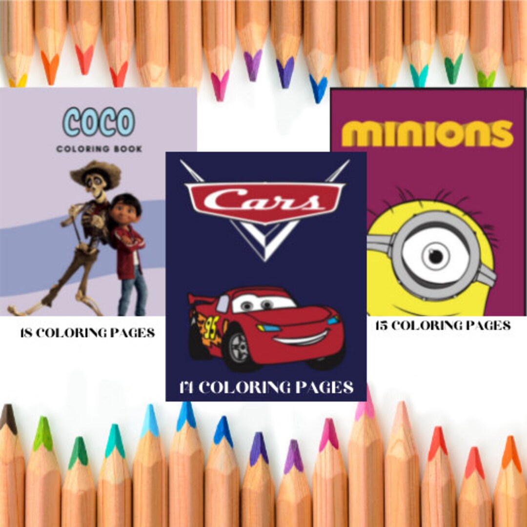 Coloring Book Bundle for Kids / Instant Download /coco/cars/minions ...
