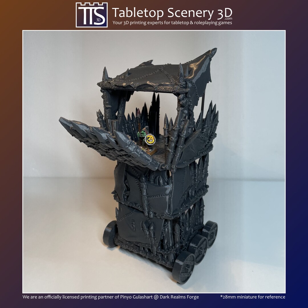 Orc Siege Tower 28mm-32mm Tabletop Scenery Wargaming Terrain Warhammer ...