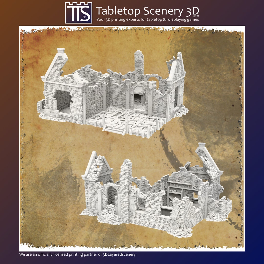 Grimdale Ward's Residence Ruin 28mm/32mm 3dlayeredscenery Mordheim Dnd ...