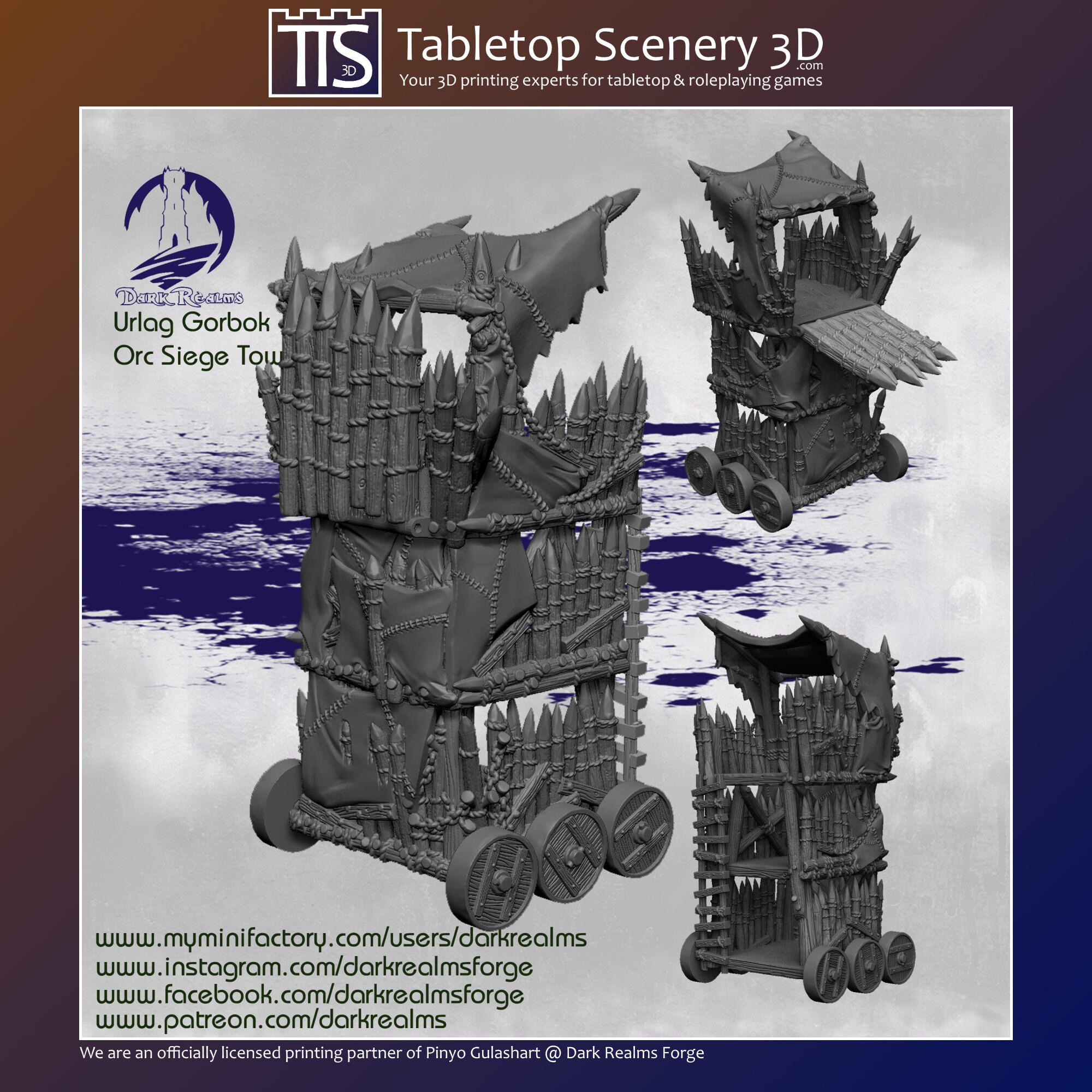 Orc Siege Tower| 28mm-32mm | Tabletop Scenery | Wargaming Terrain ...