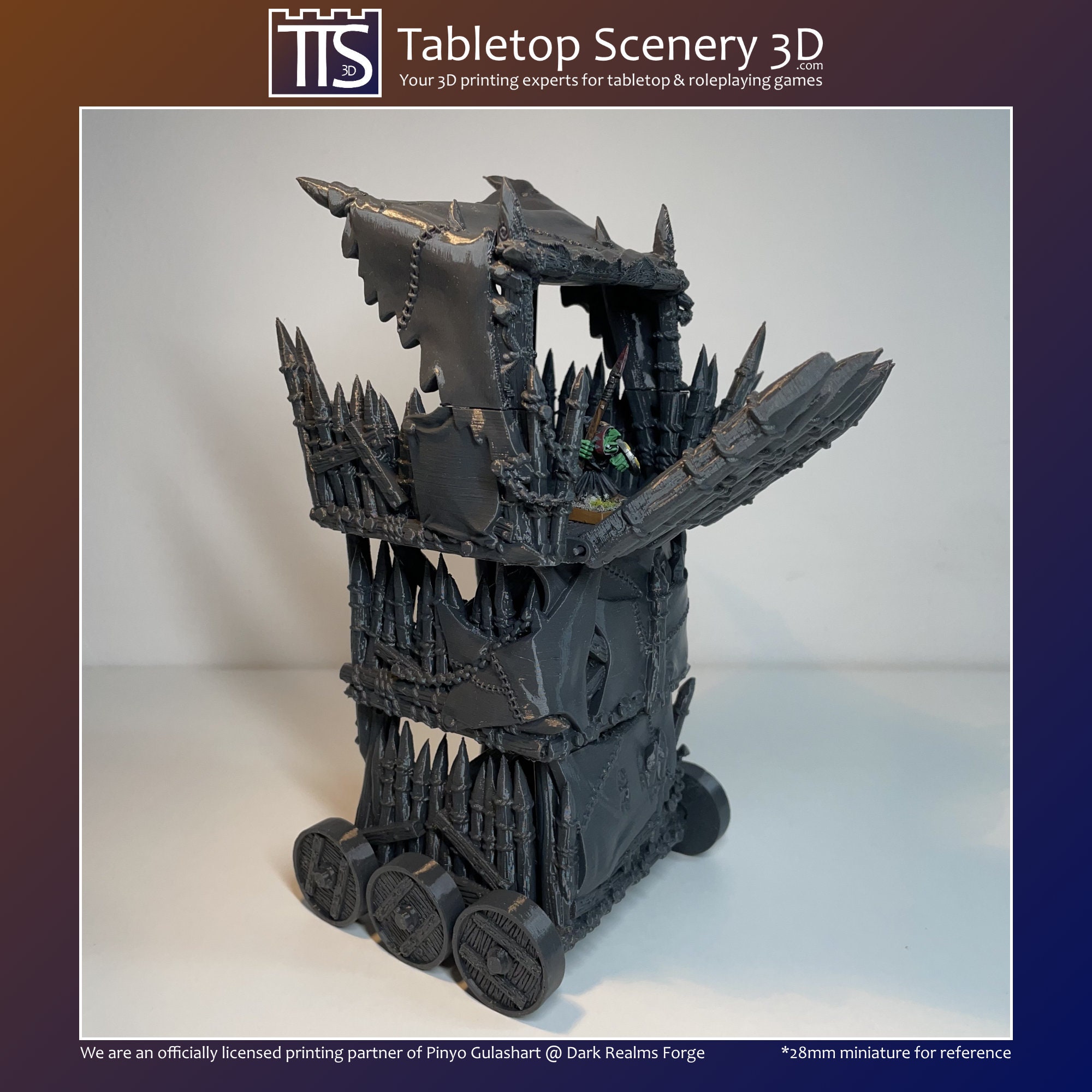 Orc Siege Tower 28mm-32mm Tabletop Scenery Wargaming Terrain Warhammer ...