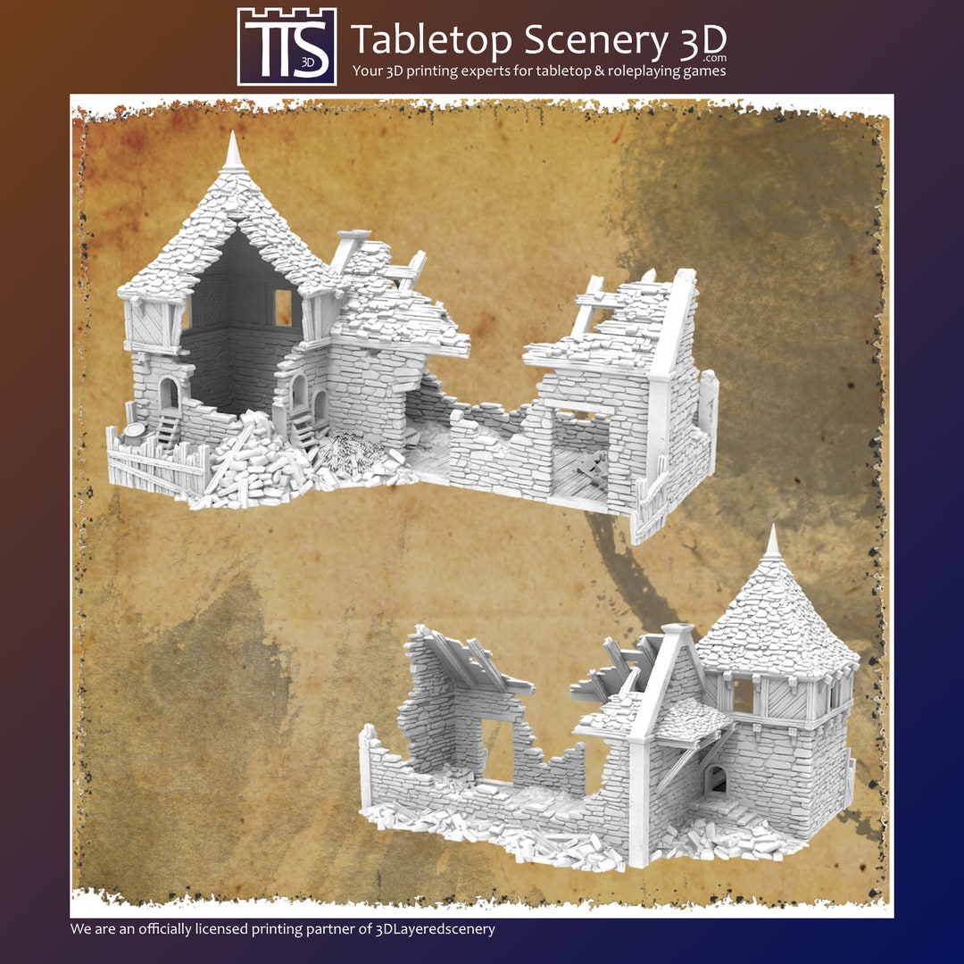 Grimdale Pigsty and Chicken Coop Ruin 28mm/32mm 3dlayeredscenery ...