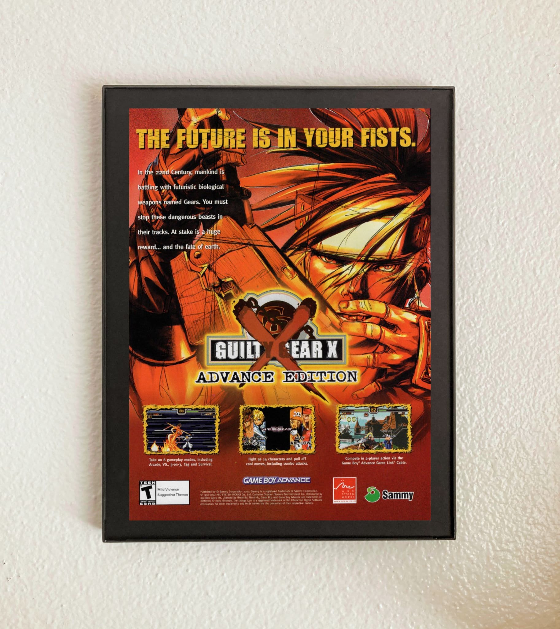 Vintage Video Game Ad Framed Guilty Gear X Advance Edition, Gameboy ...
