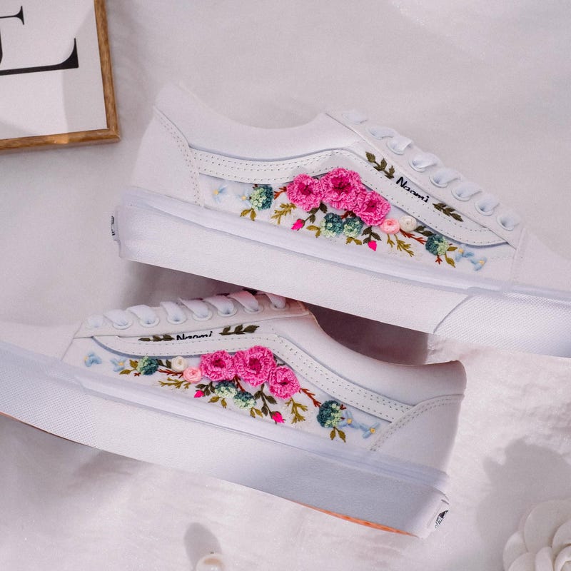 Embroidered Vans - Etsy