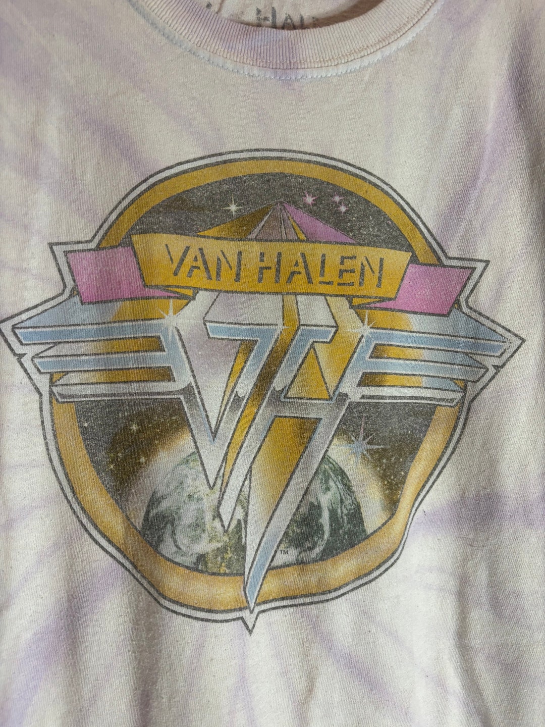 Van Halen Medium White Graphic Vintage Preowned Tshirt Tie Dye - Etsy