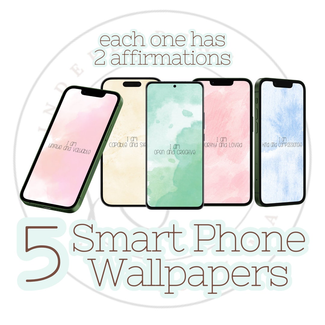 5 Smart Phone Wallpapers Digital Download Background Youth Affirmations ...
