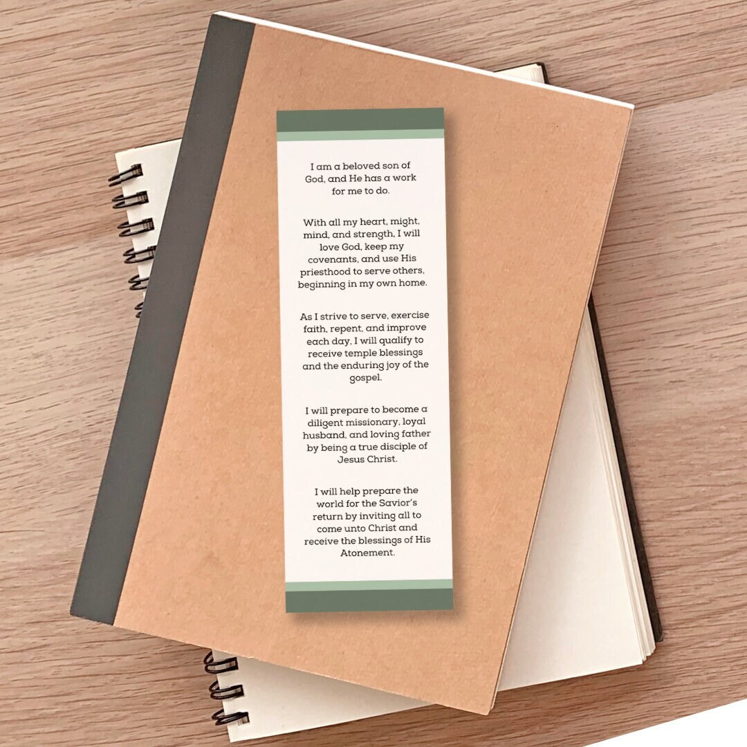 YM- Young Men's Theme Bookmark - Etsy