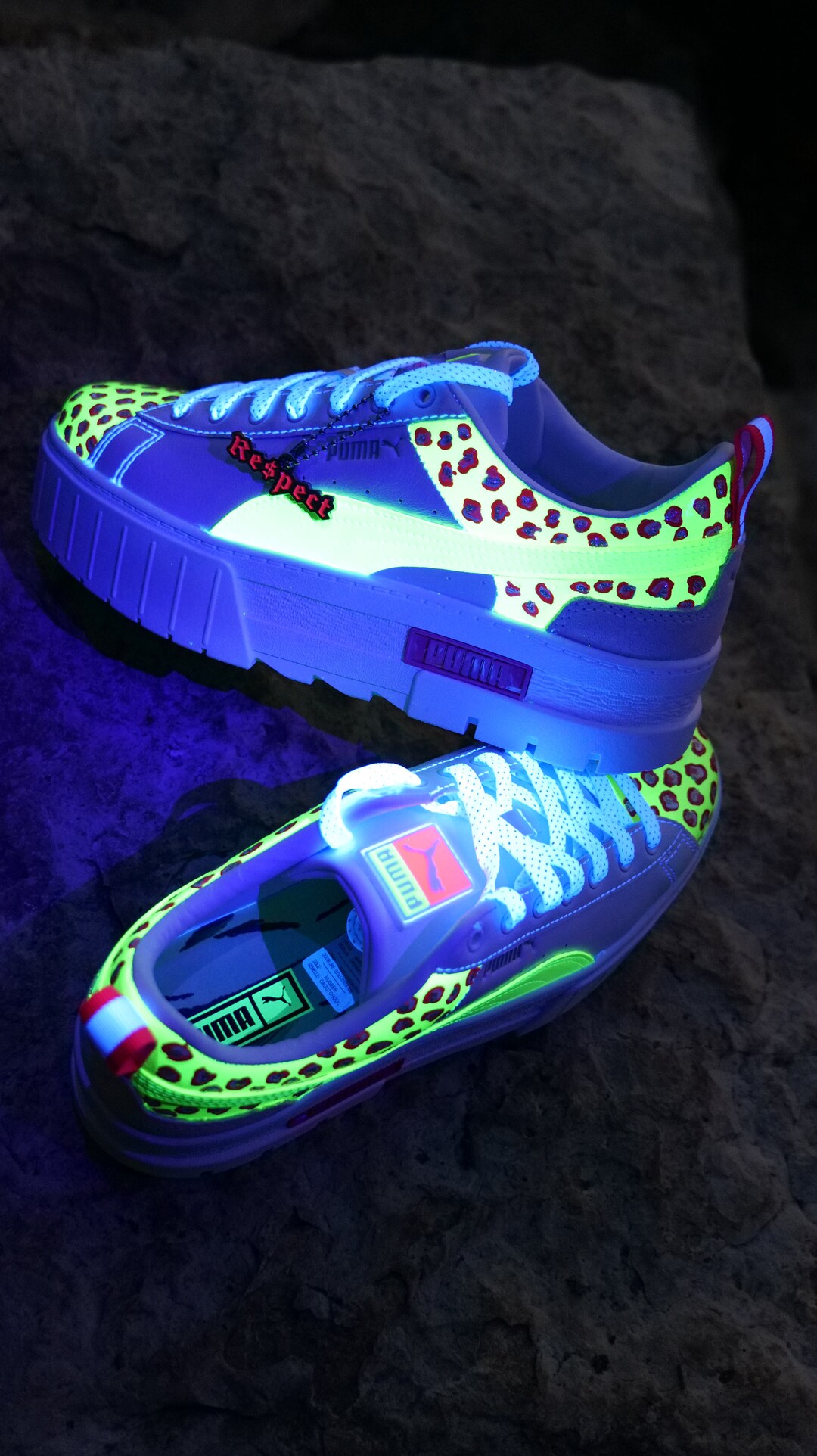 Cheetah Glow Custom Pumas - Etsy
