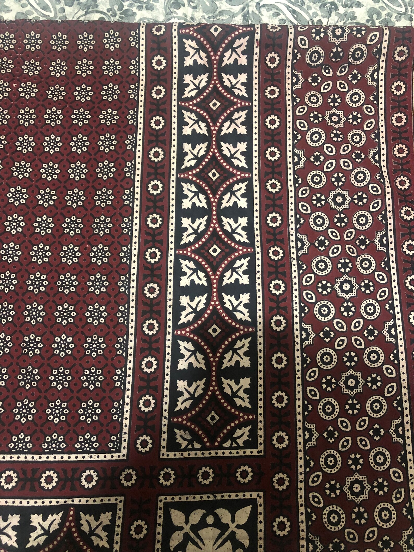 Sindhi Ajrak Cotton Shawl: Traditional Pakistani Block Print - Etsy