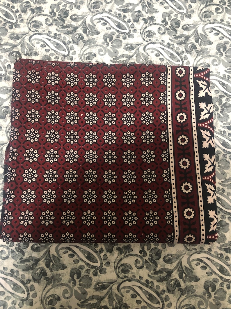 Sindhi Ajrak Cotton Shawl: Traditional Pakistani Block Print - Etsy
