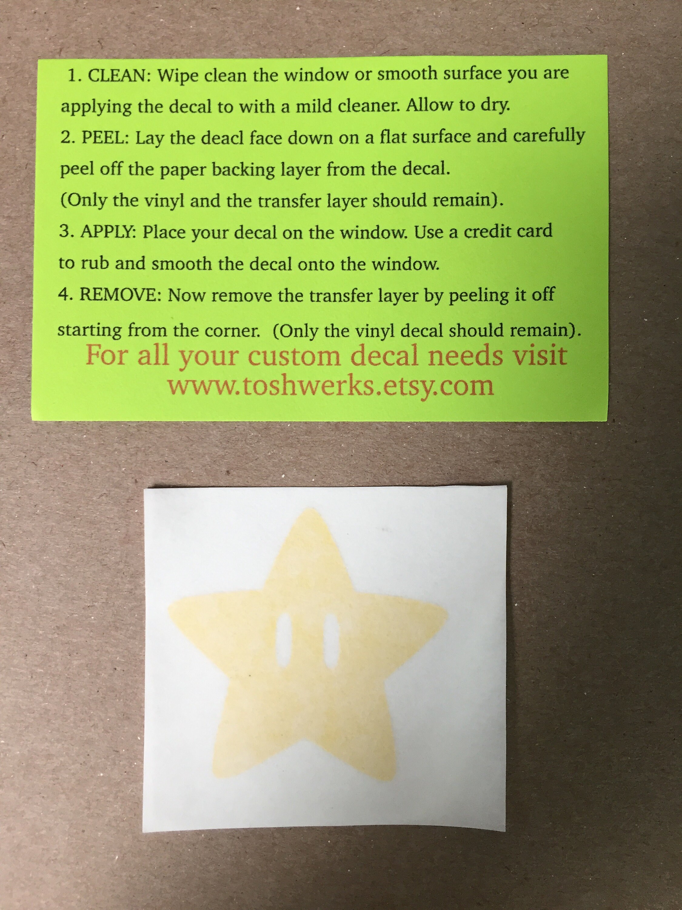 Super Star Mario Bros Inspired Vinyl Sticker Decal Car Window Sticker ...