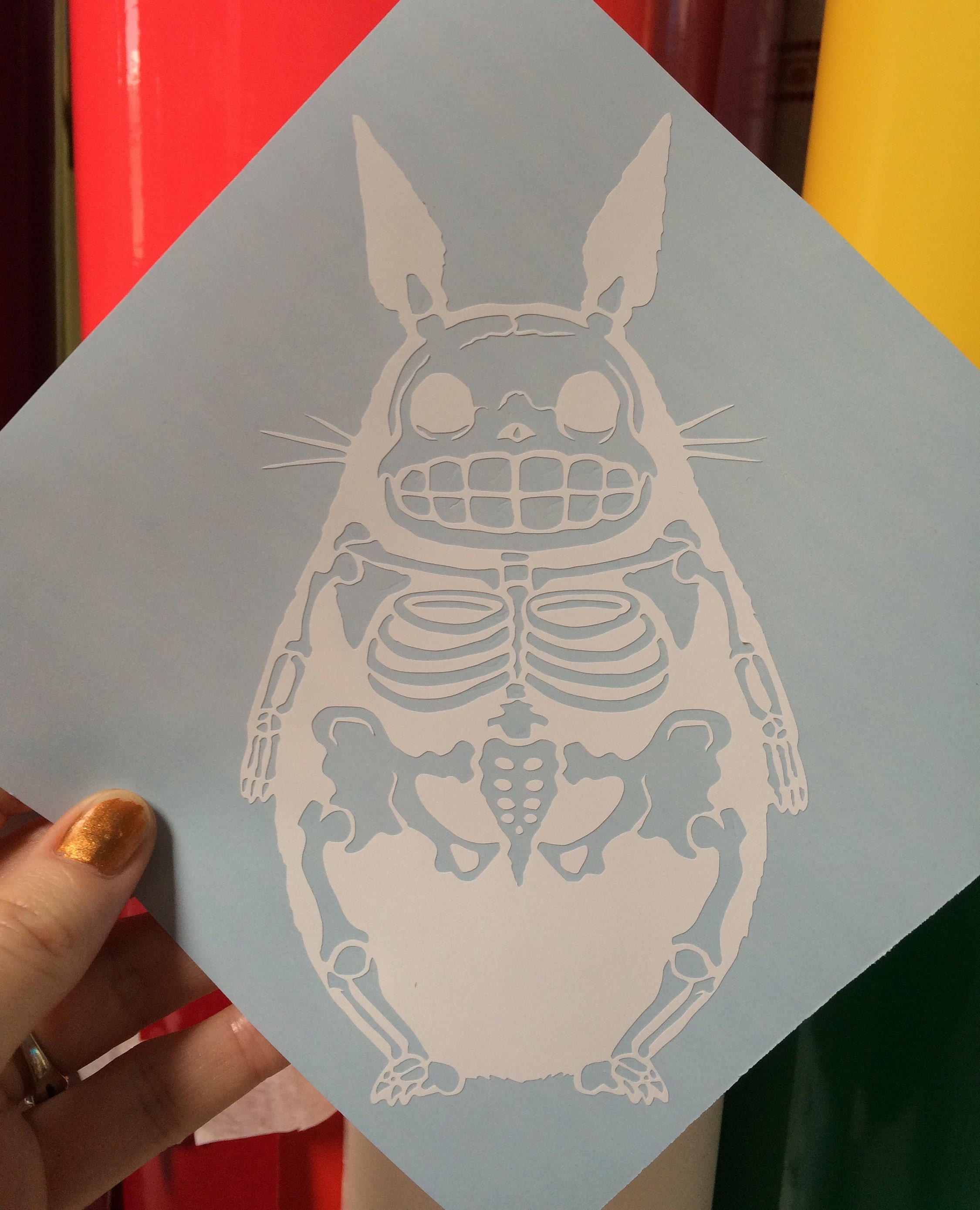 Totoro Skeleton Inspired Vinyl Sticker Decal Car Window Sticker - Etsy