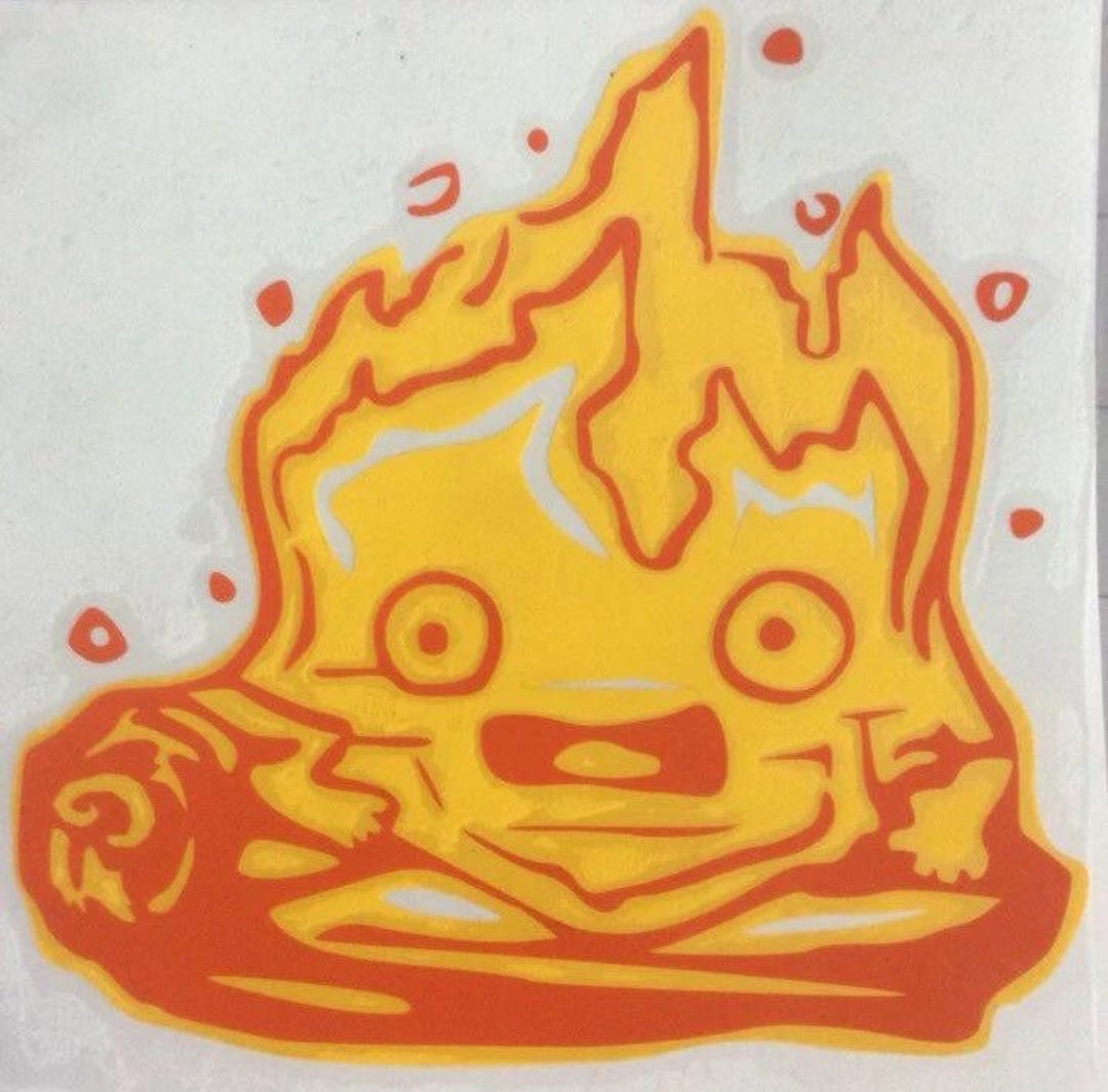 2 Color Howl’s Moving Castle Calcifer Inspired Vinyl Sticker Decal Car ...