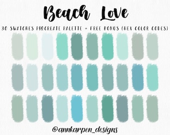 Mint Procreate Color Palette 30 Colors Swatches iPad - Etsy