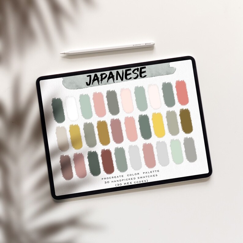 Japanese Procreate Palette 30 HEX Handpicked Colors Instant - Etsy