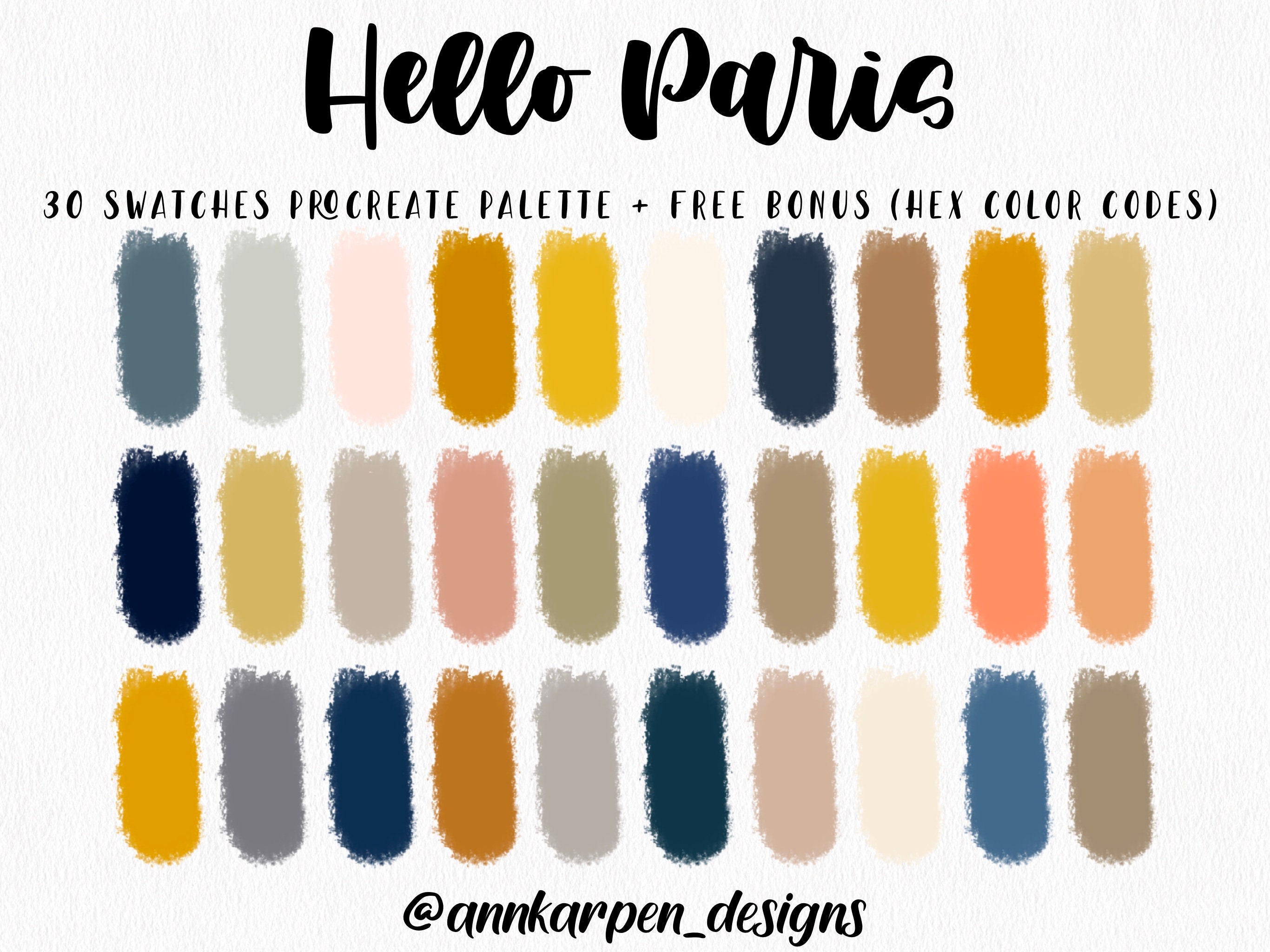 Yellow Ochre Procreate Palette 30 Hex Color Codes Instant 52 Off