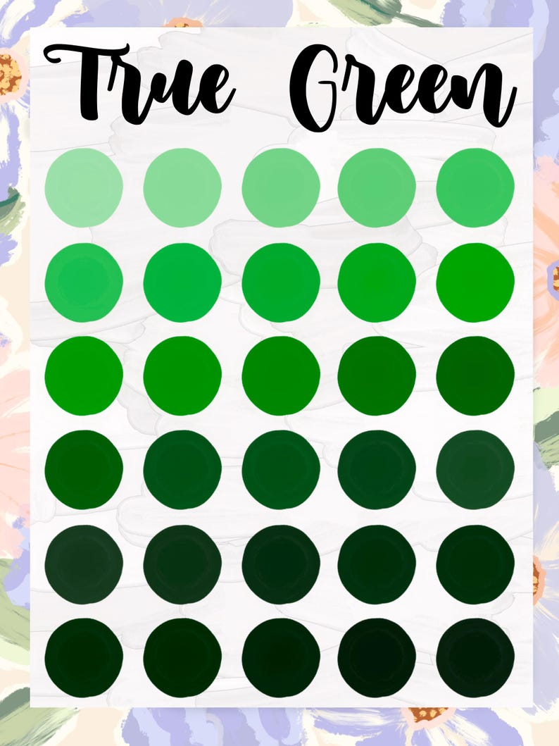 True Green - Procreate Palette, 30 HEX Codes, Good Notes, Instant ...