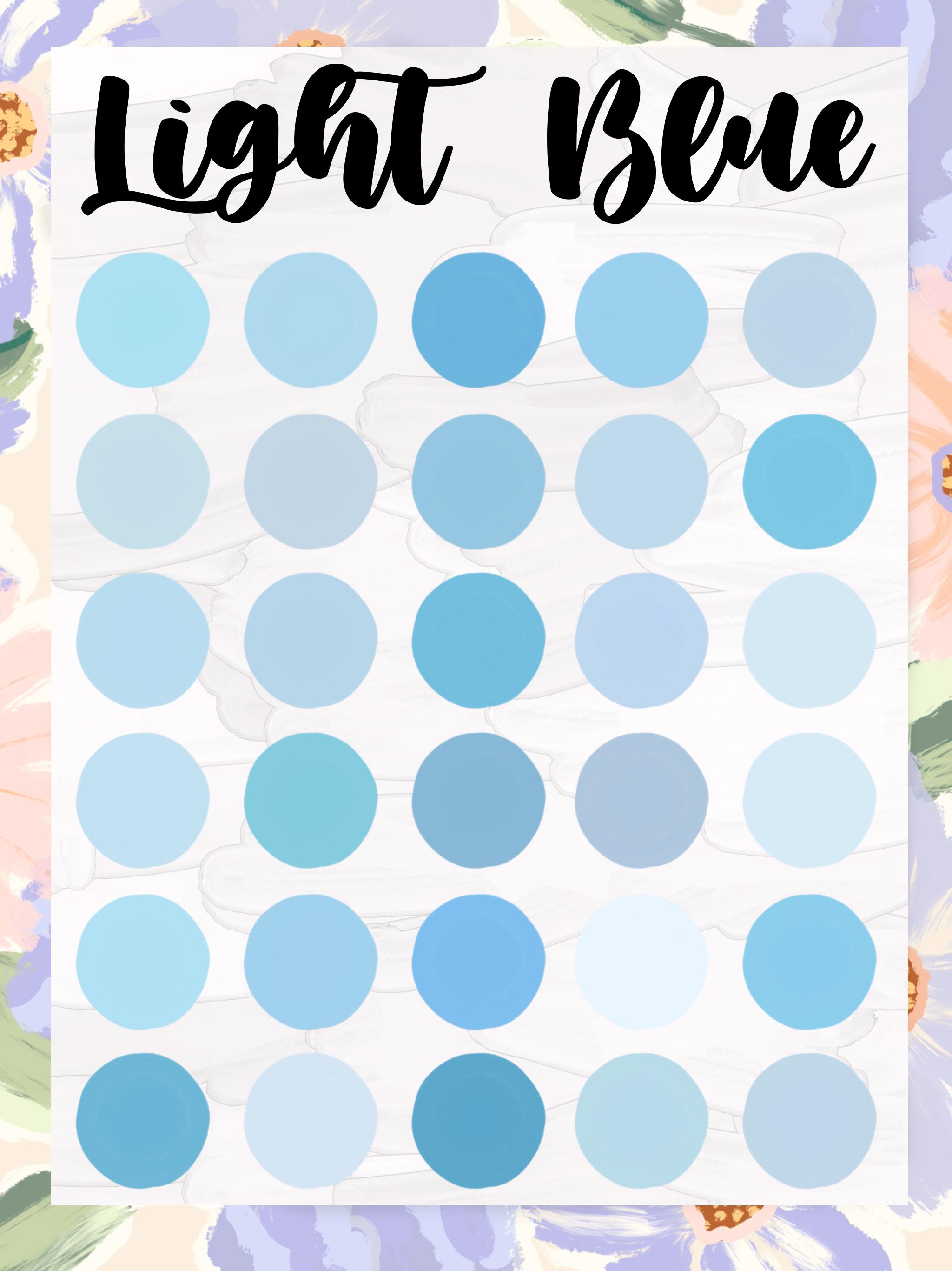 Light Blue - Procreate Palette, 30 Pastel Color Swatches, Digital ...