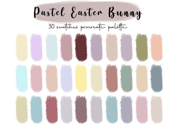 Pastel Easter Bunny Procreate Palette 30 Colors Palette | Etsy