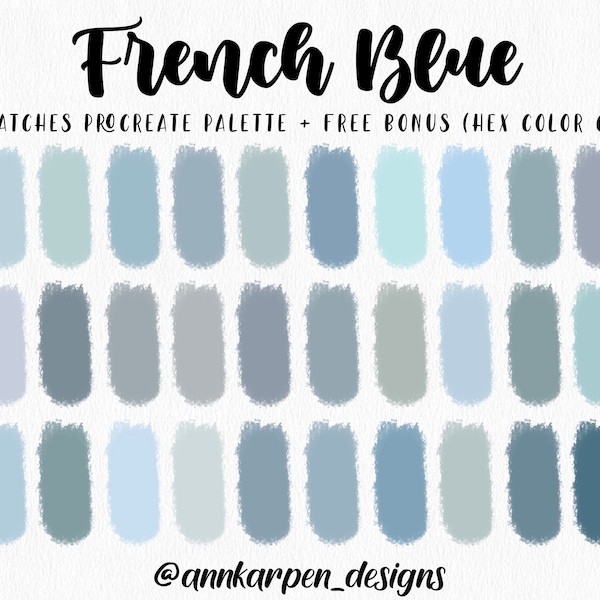 French Blue Color Palette - Etsy