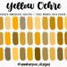 Yellow Ochre Procreate Palette, 30 HEX Color Codes, Instant Digital ...