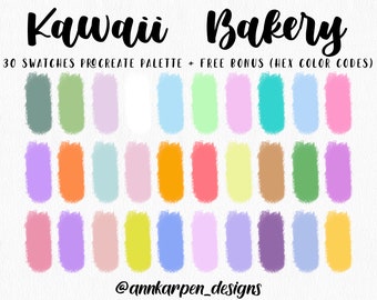 Pastel Purple Procreate Palette, 30 HEX Color Codes, Instant Digital ...