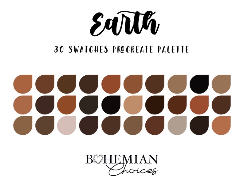 Earth Procreate Palette 30 Hex Color Codes Instant Digital Etsy