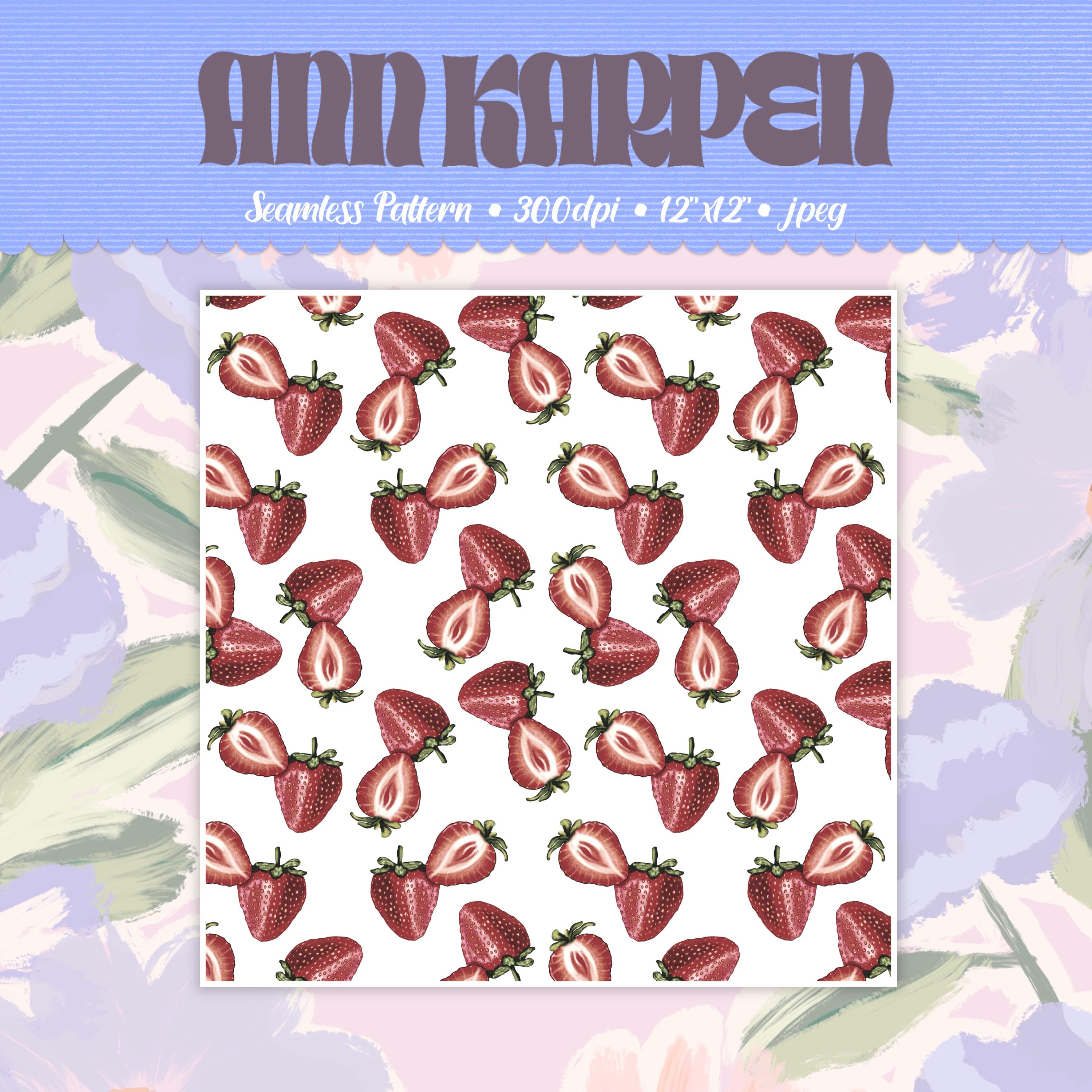 Vintage Strawberry - Seamless Digital Paper Pattern, Cottagecore Themed ...