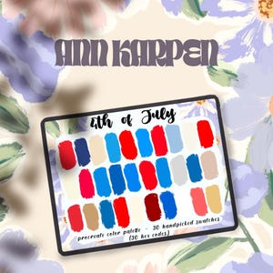 4th of July - Procreate Palette, 30 HEX Codes, Patriotic Color Swatches ...
