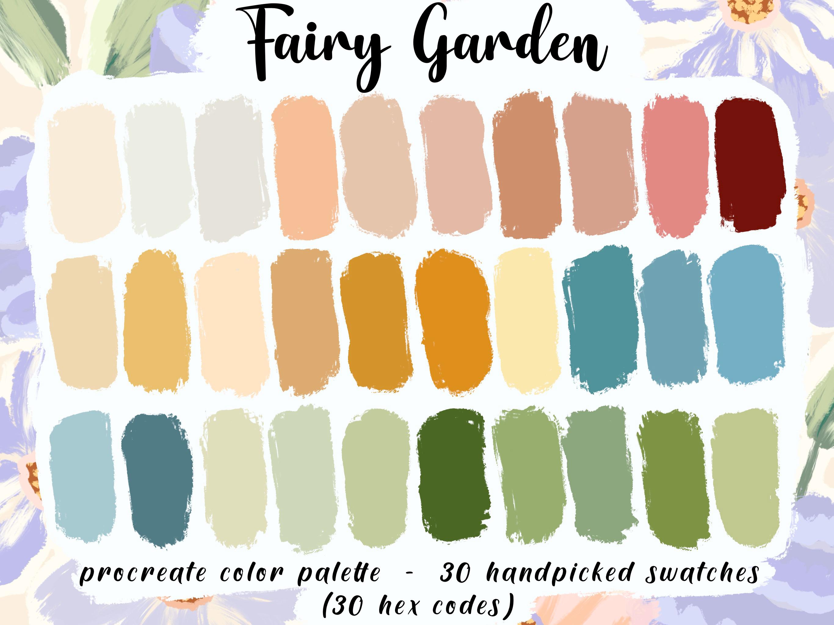 Fairy Garden Procreate Palette, 30 HEX Handpicked Colors, Instant ...