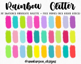Neon Procreate Color Palette, 30 Swatches, Instant Download - Etsy