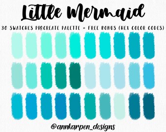 30 Shades of Teal Procreate Palette 30 HEX Color Codes - Etsy