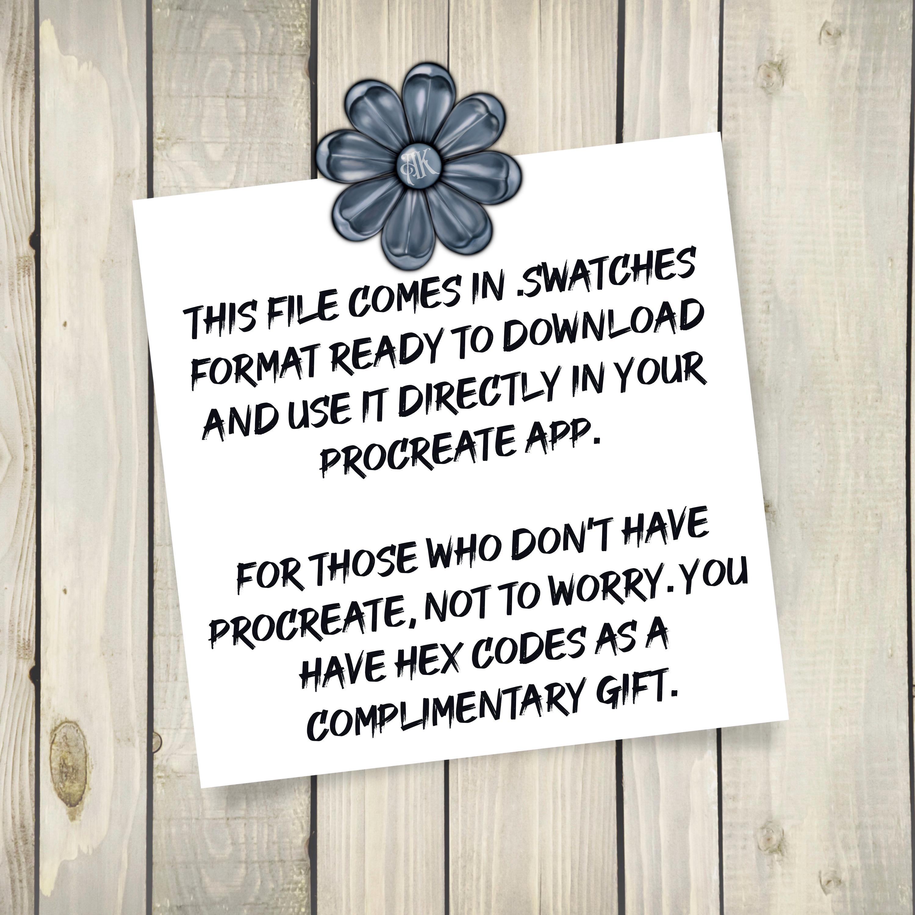 Warm Caramel Procreate Palette, 30 HEX Color Codes, Instant Digital ...