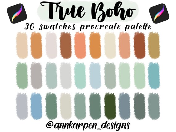 Natural colors palette Boho palette for Ipad procreate .swatch addons ...