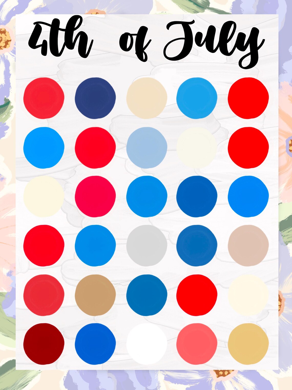 4th of July - Procreate Palette, 30 HEX Codes, Patriotic Color Swatches ...