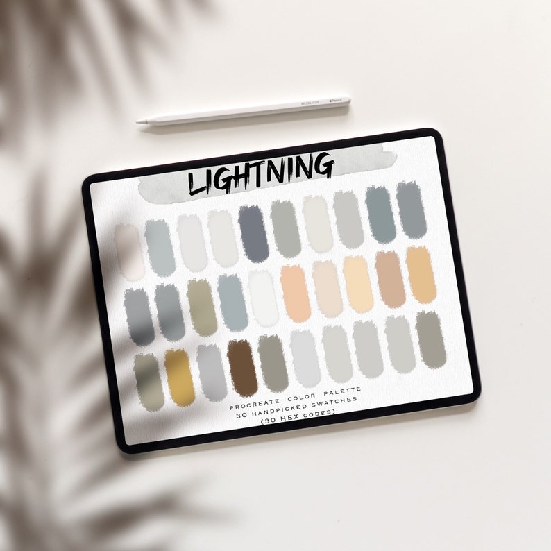 Lightning Procreate Palette 30 HEX Handpicked Colors Instant - Etsy Lightning Procreate Palette 30 HEX Handpicked Colors Instant - Etsy