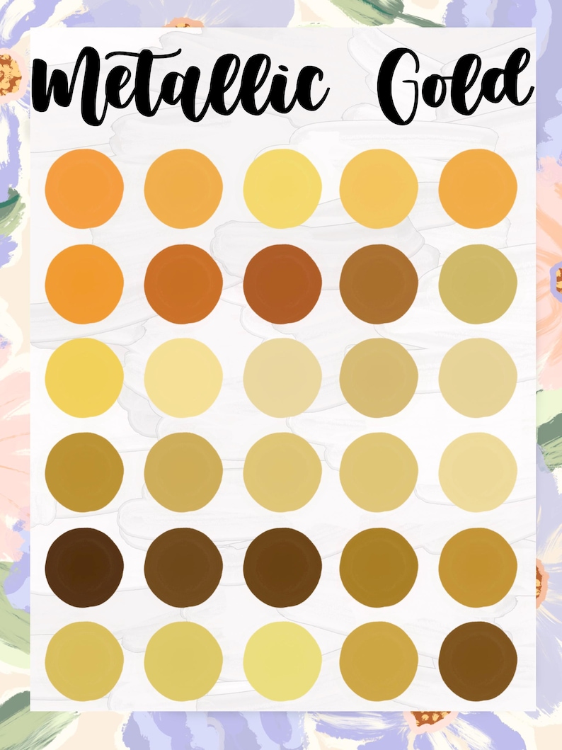Metallic Gold - Procreate Palette, 30 HEX Codes, Instant Download ...