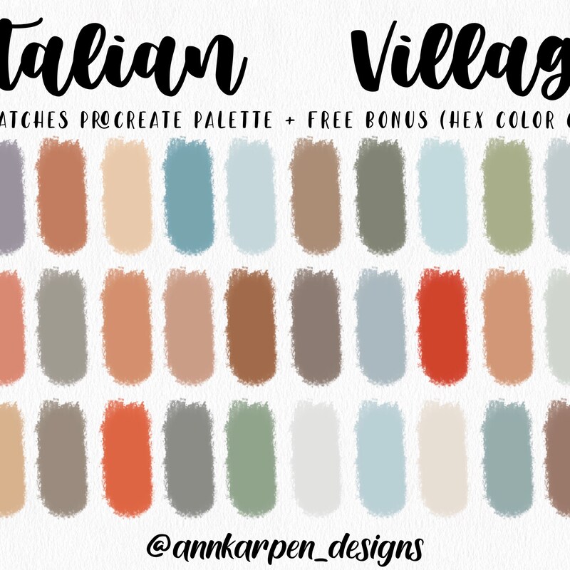 Italian Color Palette - Etsy