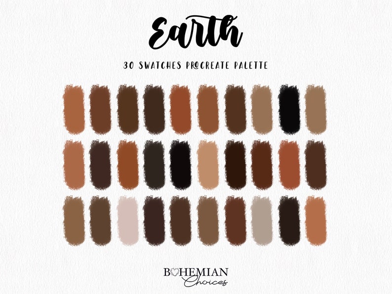 Earth Procreate Palette 30 Hex Color Codes Instant Digital Etsy